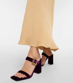 GIANVITO ROSSI Wondy Embellished Velvet Mules