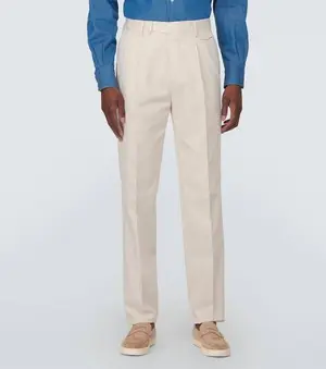 Brunello Cucinelli Cotton And Cashmere-blend Suit - Beige