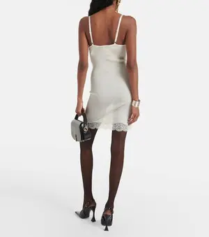 Saint Laurent Lace-trimmed Mini Dress