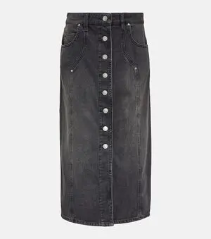 MARANT ETOILE Vandy Denim Midi Skirt - Black