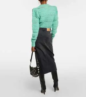 MARANT ETOILE Vandy Denim Midi Skirt - Black