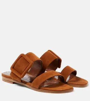 Manolo Blahnik Titubaflat Sandals - Brown