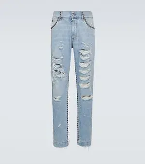 Dolce & Gabbana Distressed Mid-rise Jeans
