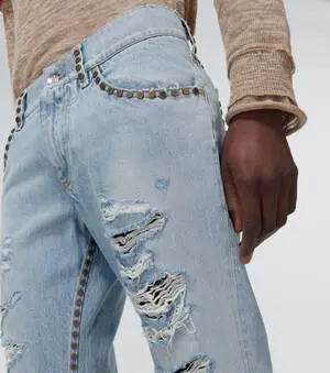 Dolce & Gabbana Distressed Mid-rise Jeans