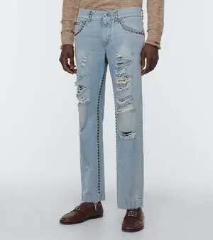 Dolce & Gabbana Distressed Mid-rise Jeans
