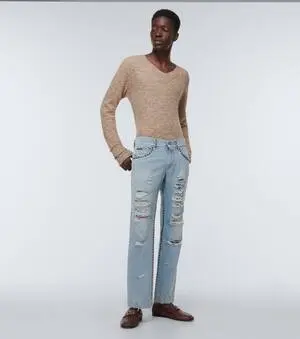 Dolce & Gabbana Distressed Mid-rise Jeans