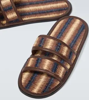 BODE Duotone Leather-trimmed Slides