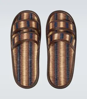 BODE Duotone Leather-trimmed Slides