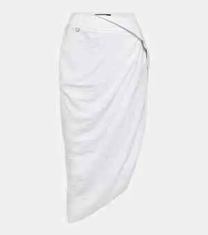 Jacquemus La Jupe Saudade Draped Midi Skirt