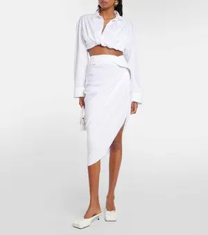 Jacquemus La Jupe Saudade Draped Midi Skirt