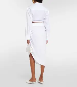 Jacquemus La Jupe Saudade Draped Midi Skirt