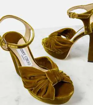 JIMMY CHOO Heloise 120 Platform Sandals - Yellow