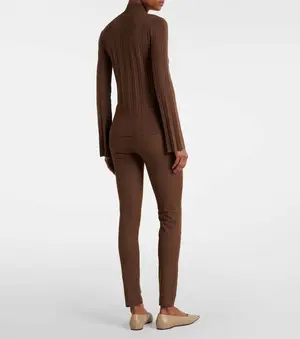 JOSEPH Silk-blend Plissé Turtleneck Sweater