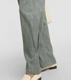 Co High-rise Wide-leg Wool-blend Trousers