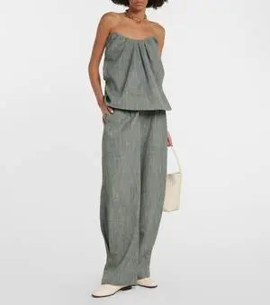 Co High-rise Wide-leg Wool-blend Trousers
