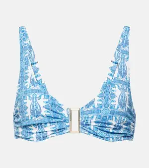 Melissa Odabash Printed Bel Air Bikini Top - Blue