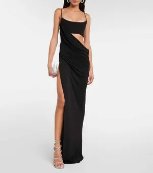 Alex Perry Asymmetric Draped Maxi Dress