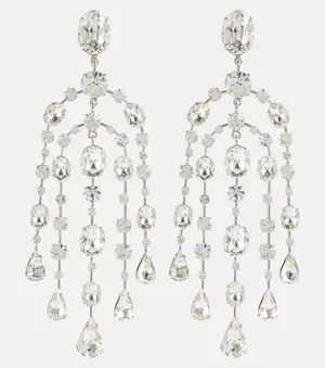 JENNIFER BEHR Ophelia Crystal Drop Earrings - Silver