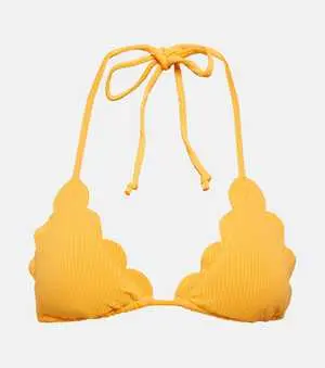 Marysia Broadway Scalloped Triangle Bikini Top - Orange