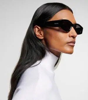 Alaïa Logo Rectangular Sunglasses
