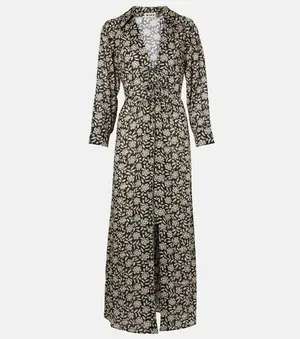Rixo Franchi Floral Cotton Midi Dress - Green