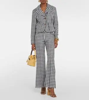 Etro Gingham Flared Trousers