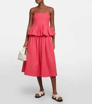 Co Pleated Cotton Midi Dress