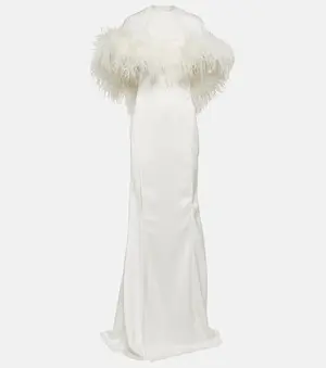 Attico Feather-trimmed Gown