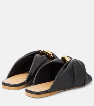 JW Anderson Corner Leather Slides - Black