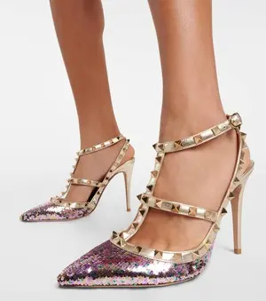 Valentino Garavani Rockstud Embellished Pumps - Multicoloured