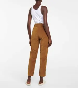 7 For All Mankind High-rise Cotton-blend Velvet Trousers