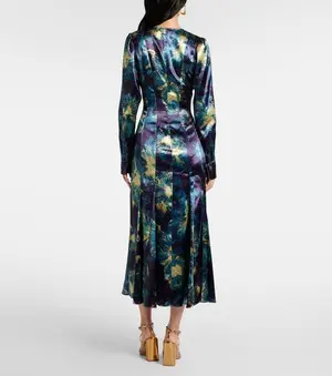 Ulla Johnson Azrou Floral Satin Midi Dress
