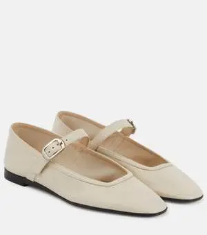 Le Monde Beryl Leather Mary Jane Ballet Flats - White