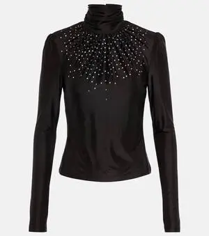 Rabanne Embellished Turtleneck Top