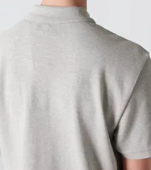AMI Paris De Cour Cotton Pique Polo Shirt - Grey
