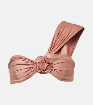 Magda Butrym Floral-applique Bikini Top - Pink