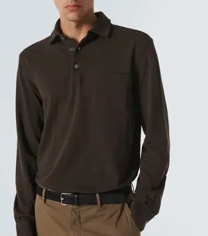 Zegna Cotton Polo Sweater - Brown