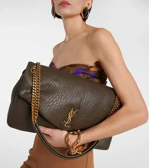 Saint Laurent Calypso Large Leather Shoulder Bag