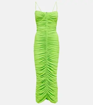 Alex Perry Everett Ruched Maxi Dress - Green