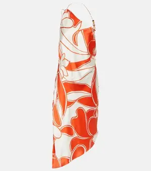 SIR. Ramona Printed Silk Midi Dress - Multicoloured
