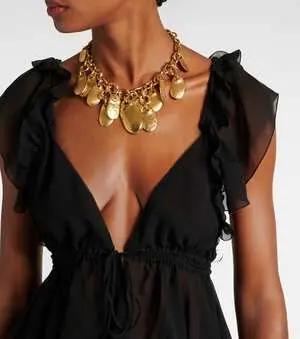 Chloé Gathered Silk Georgette Top