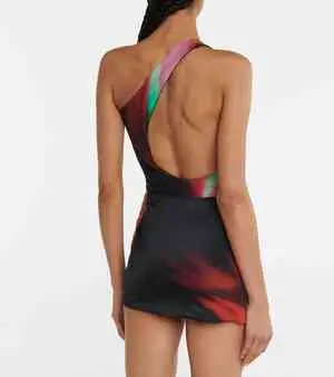 LOUISA BALLOU Double Ring Printed Miniskirt