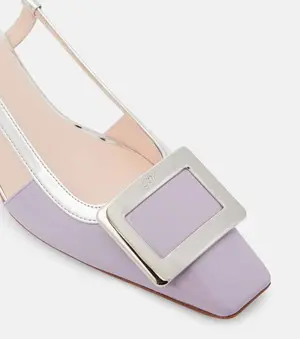 ROGER VIVIER Belle Vivier Leather Slingback Pumps - Purple