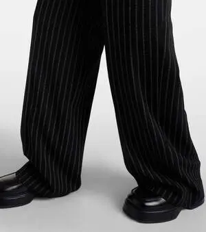 AMI Paris High-rise Wide-leg Wool Pants