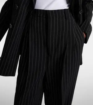 AMI Paris High-rise Wide-leg Wool Pants