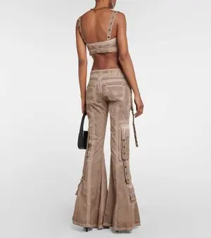 Blumarine Embellished Flared Jeans - Neutrals
