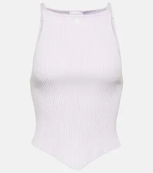 COURREGES Logo Ribbed-knit Tank Top