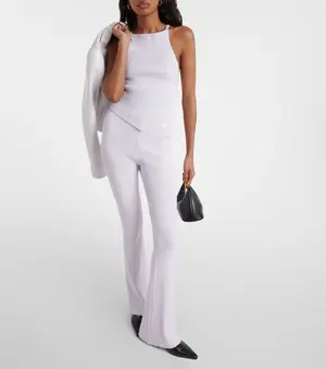 COURREGES Logo Ribbed-knit Tank Top