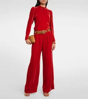 Ulla Johnson Veronica Wide-leg Velvet Trousers
