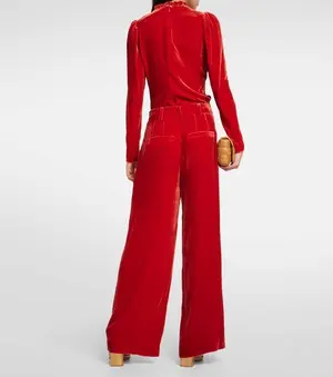 Ulla Johnson Veronica Wide-leg Velvet Trousers
